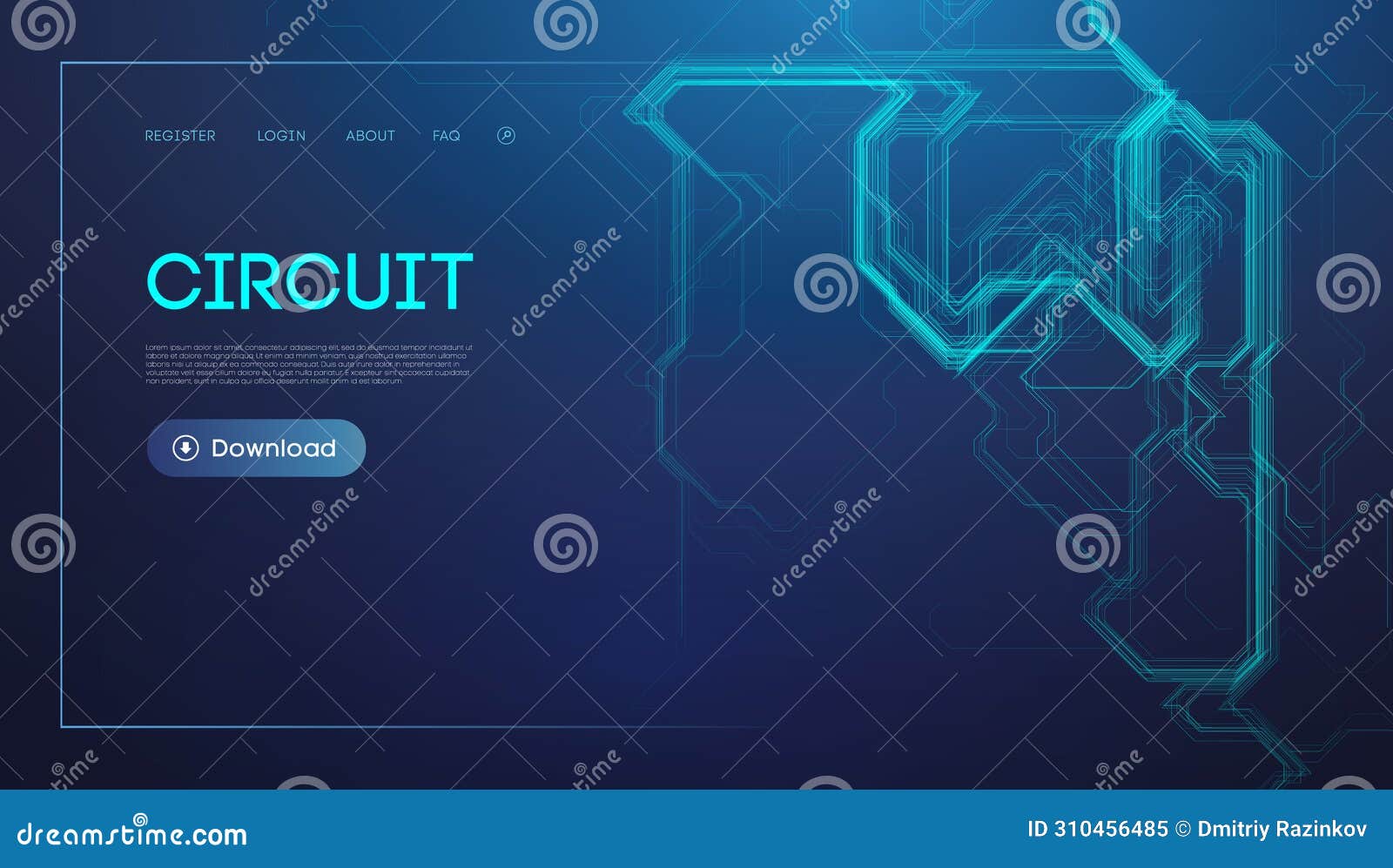 Blue Circuit Design for Technology Background Stock Vector ...