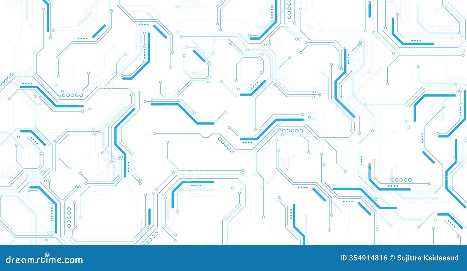 Blue Circuit Diagram on White Background Stock Illustration ...