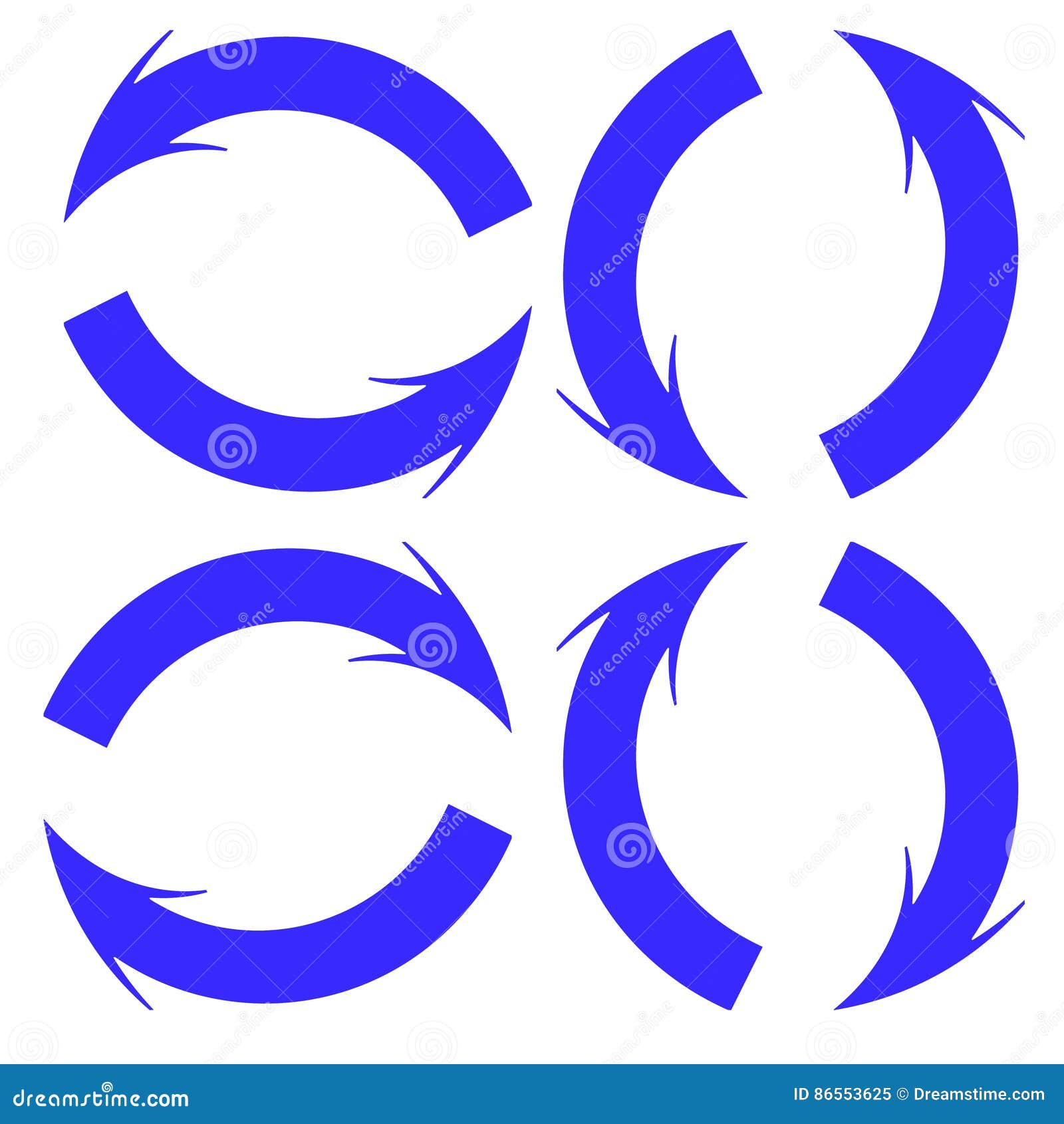Blue circular arrows stock vector. Illustration of process - 86553625