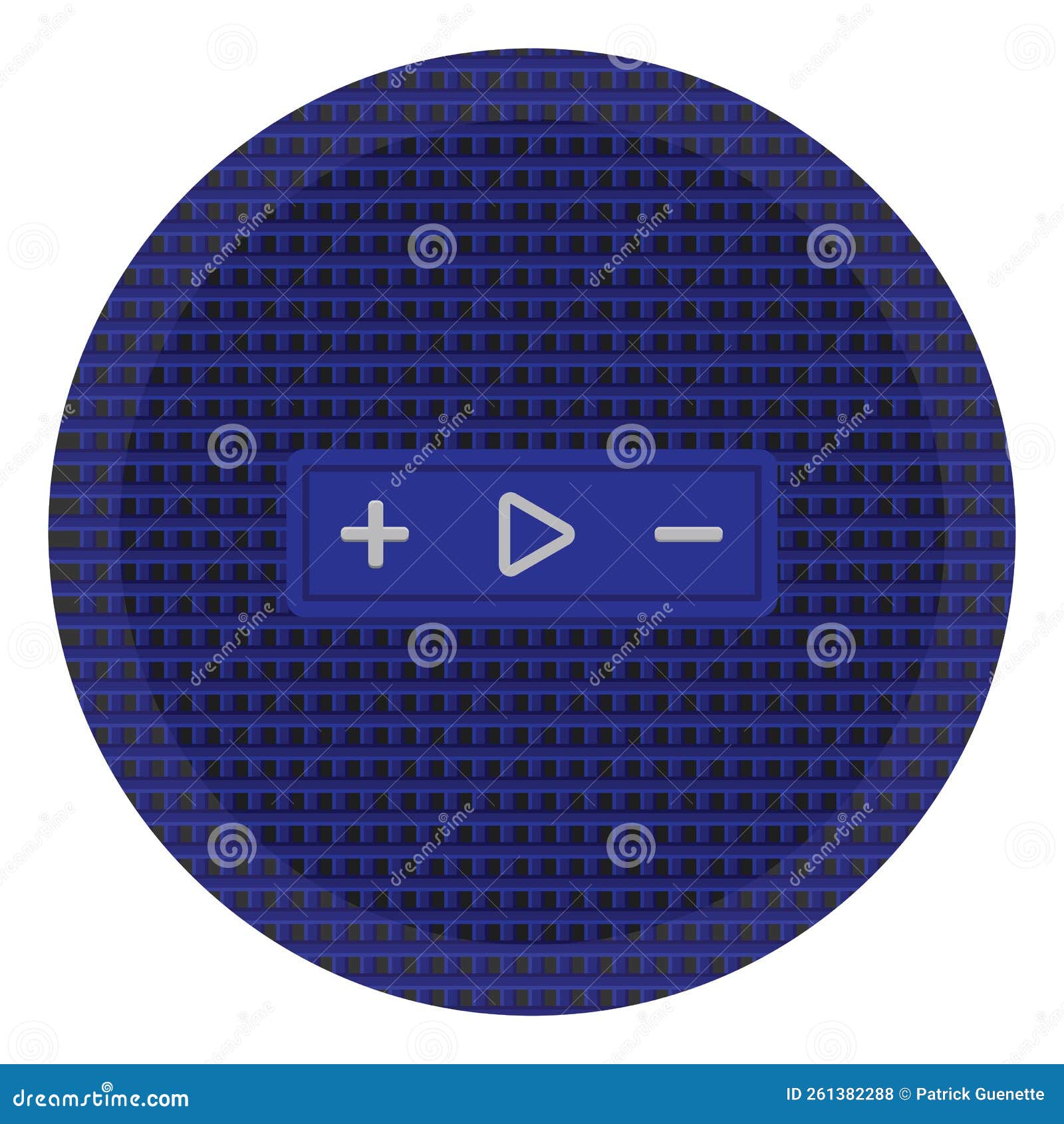 Blue Circular Bluetooth Speaker, Icon Stock Vector - Illustration of ...