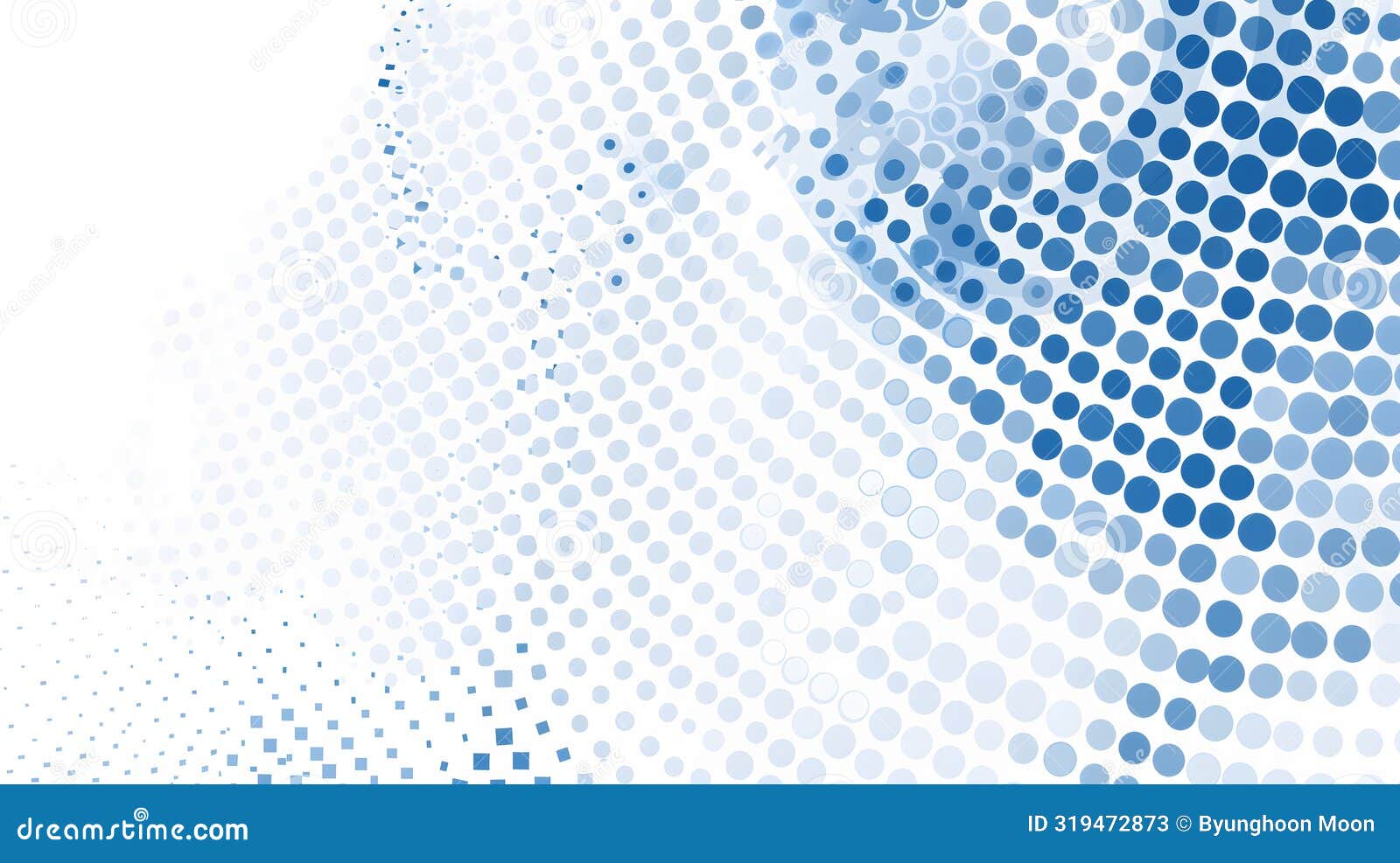 Abstract Background - Blue Circular Dot Patterns on a White Background ...