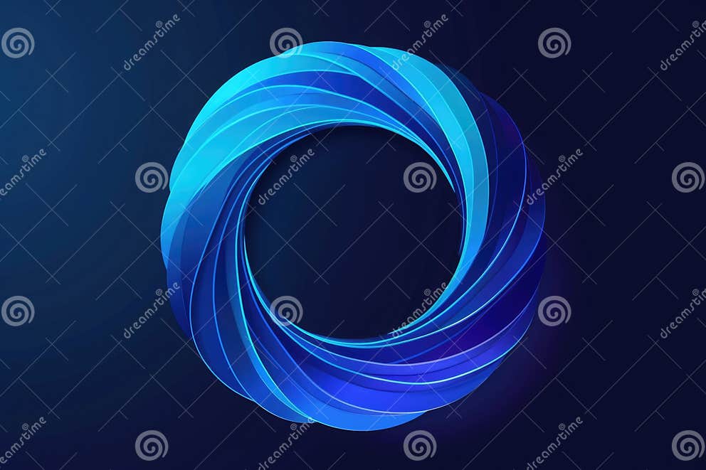 A Blue Circular Object Floats on a Dark Background Stock Illustration ...