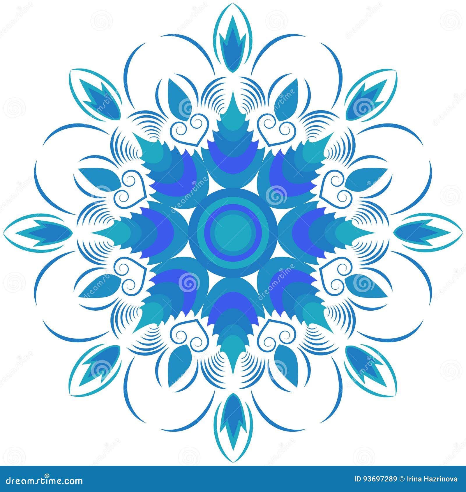 Blue circular pattern, stock vector. Illustration of traditional - 93697289