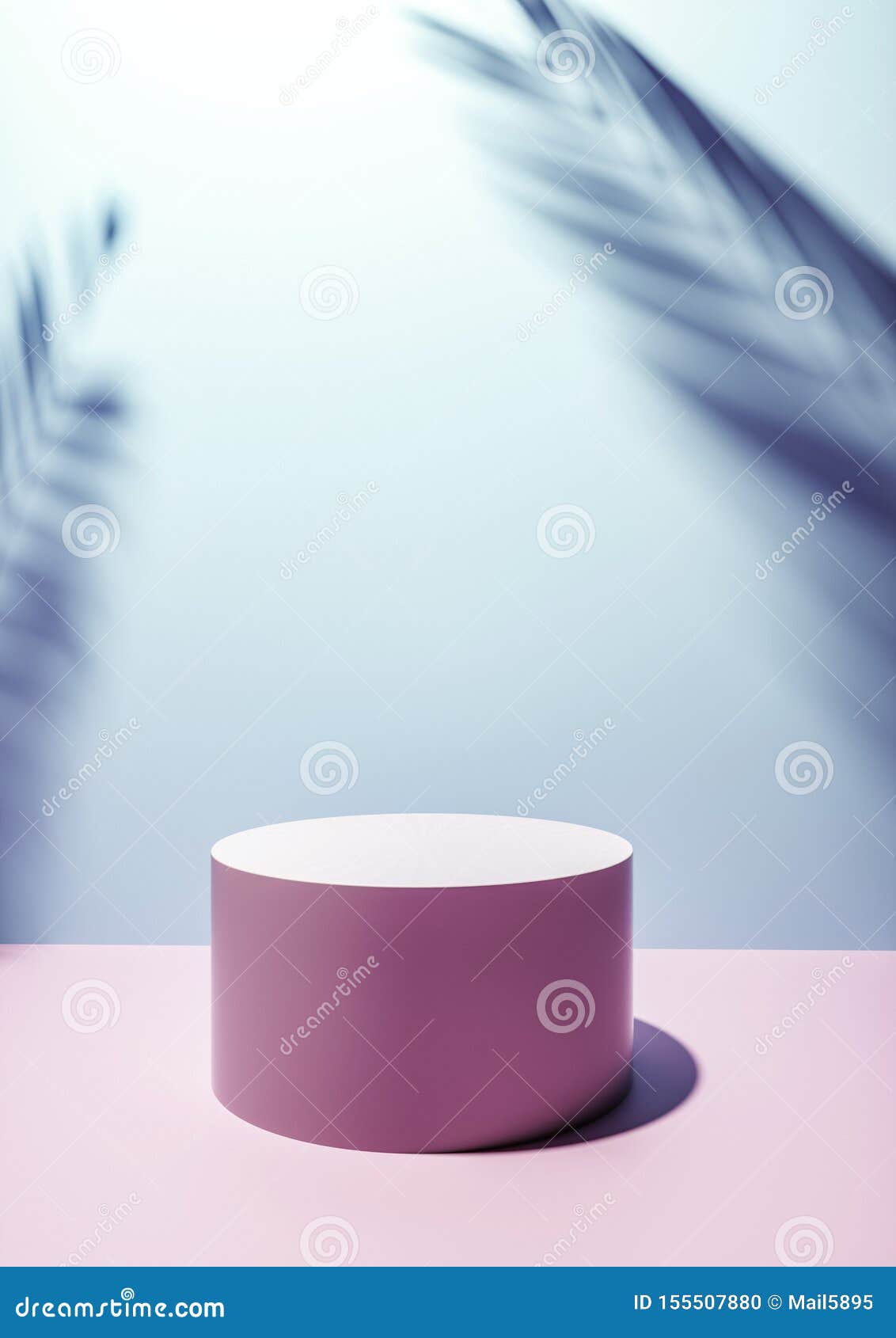 Blue Circular Product Stand in Front of Pink and Blue Background Stock ...