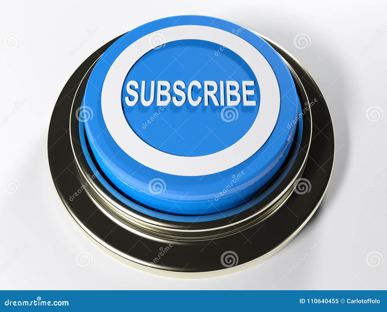 Subscribe Blue Push Button - 3D Rendering Stock Illustration ...