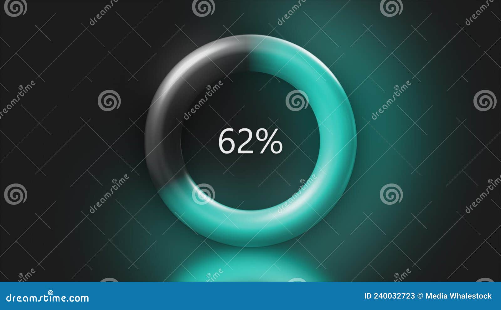 Blue Circular Radial Percentage Progress Ring on a Black Backgrounds ...