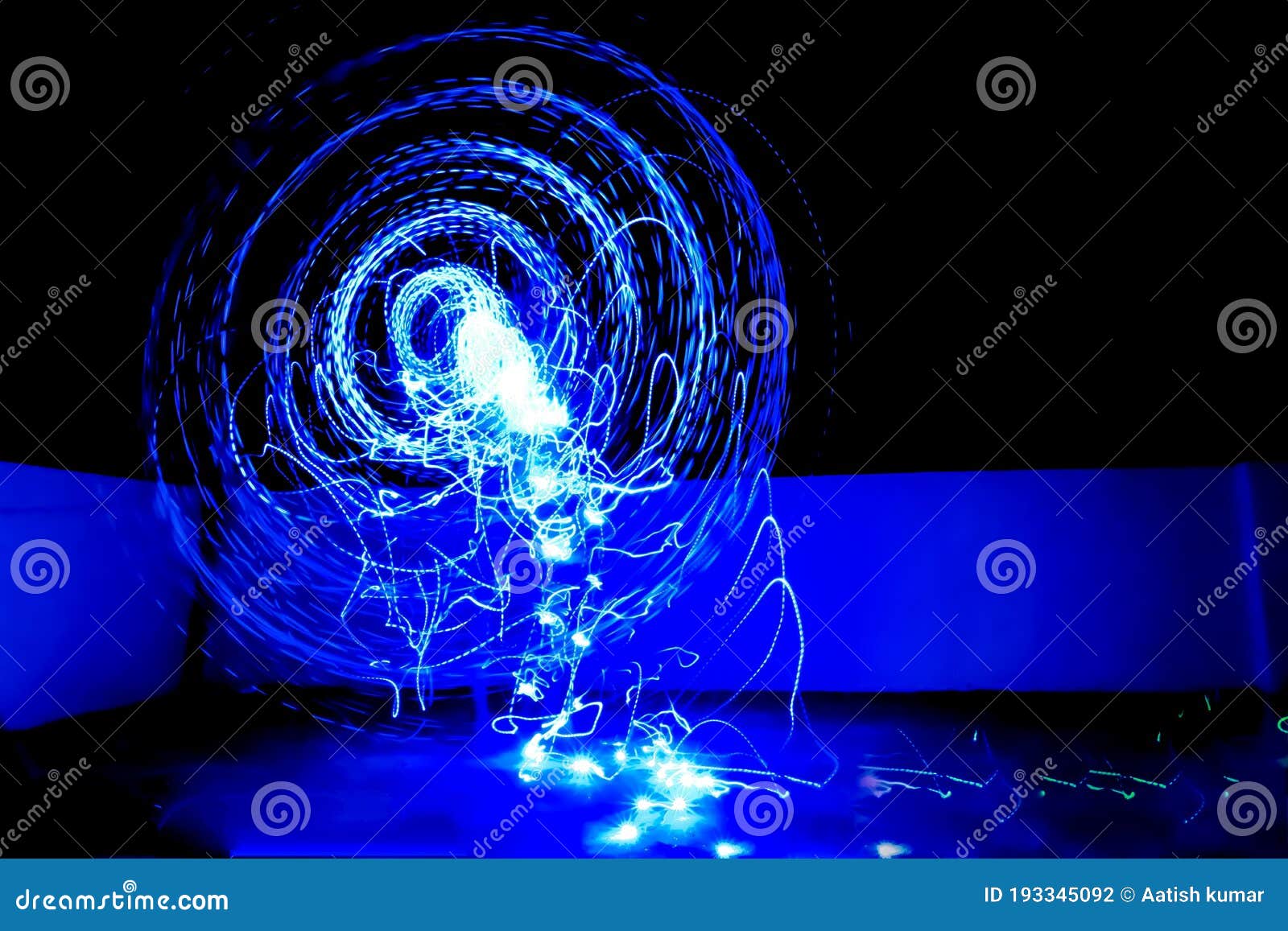 Blue Circular Ring Light Painting Stock Photo - Image of blue, light ...