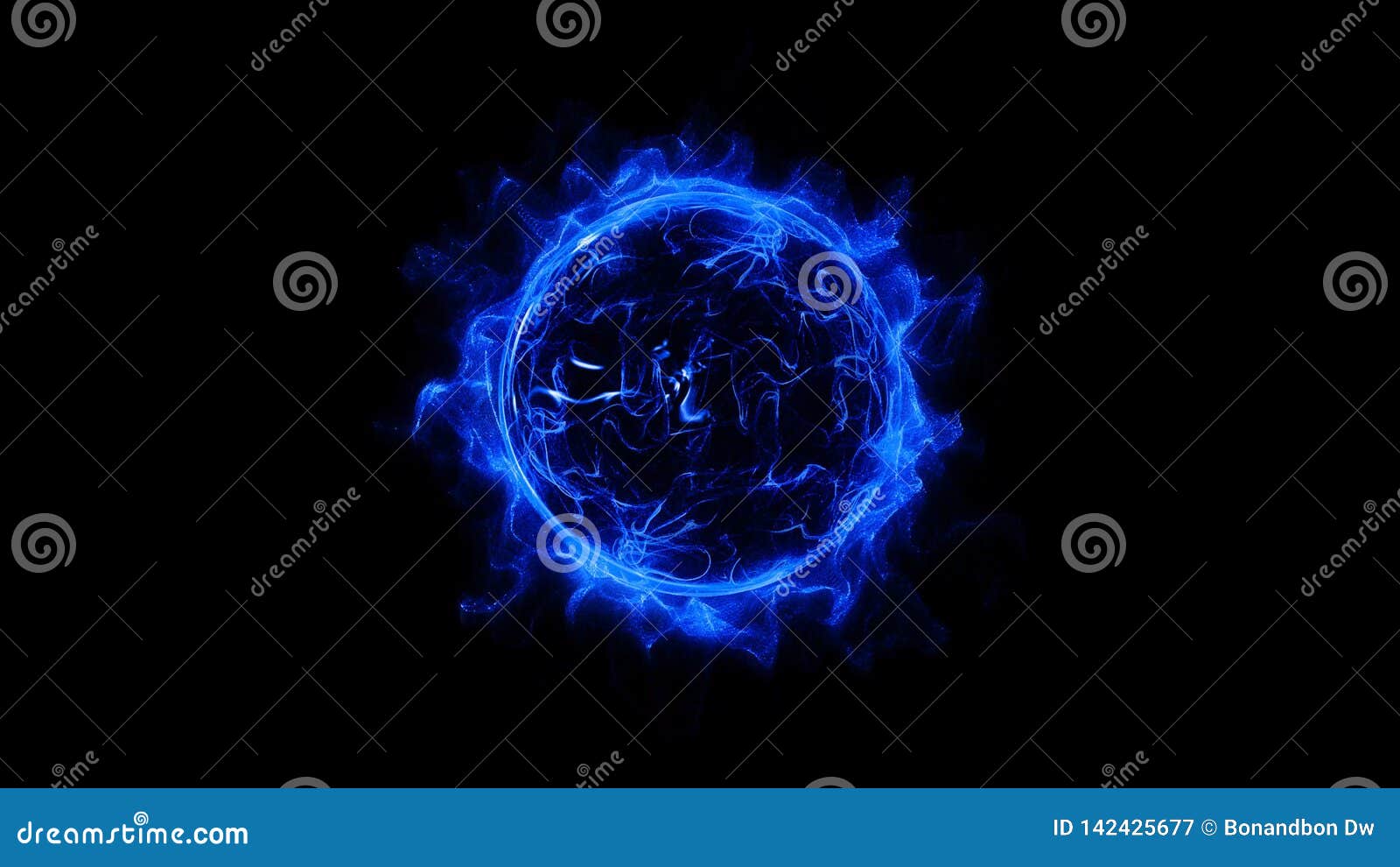 Blue Circular Shinning Glowing Light Ring Sparkle Powerful Effect Dust ...