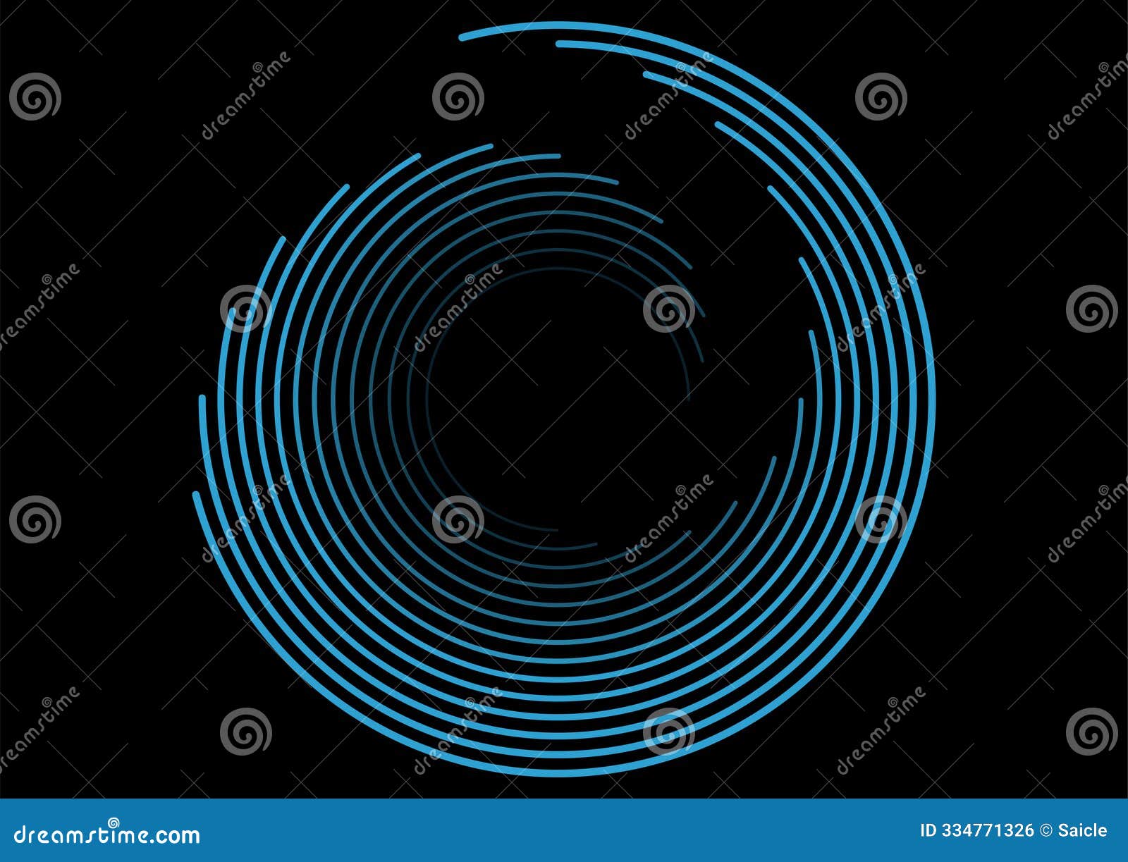 Blue Circular Spiral Lines Abstract Futuristic Tech Background Stock ...
