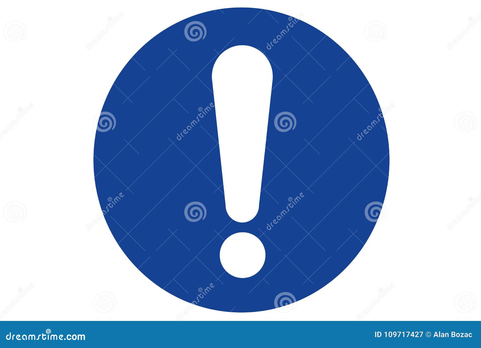 A Blue Circular Warning Sign Stock Illustration - Illustration of icon ...