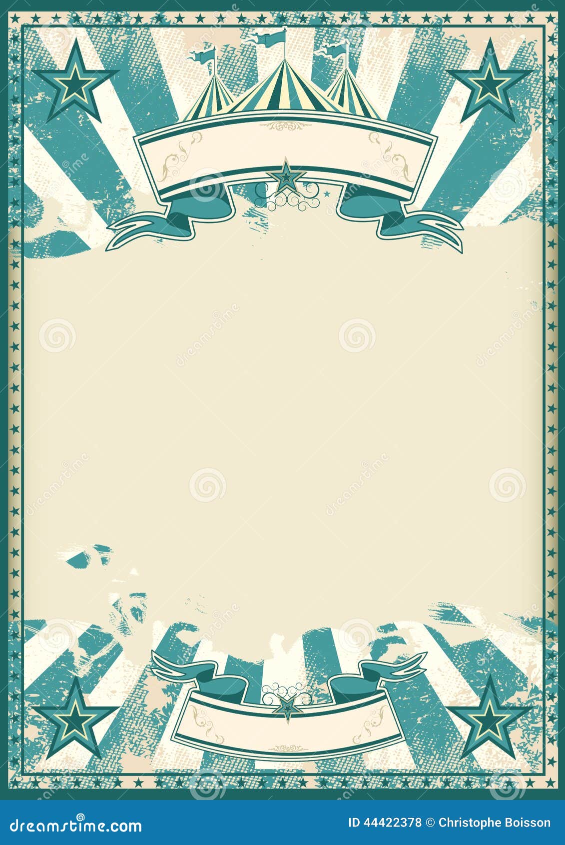 Blue circus retro poster stock vector. Illustration of invitation ...