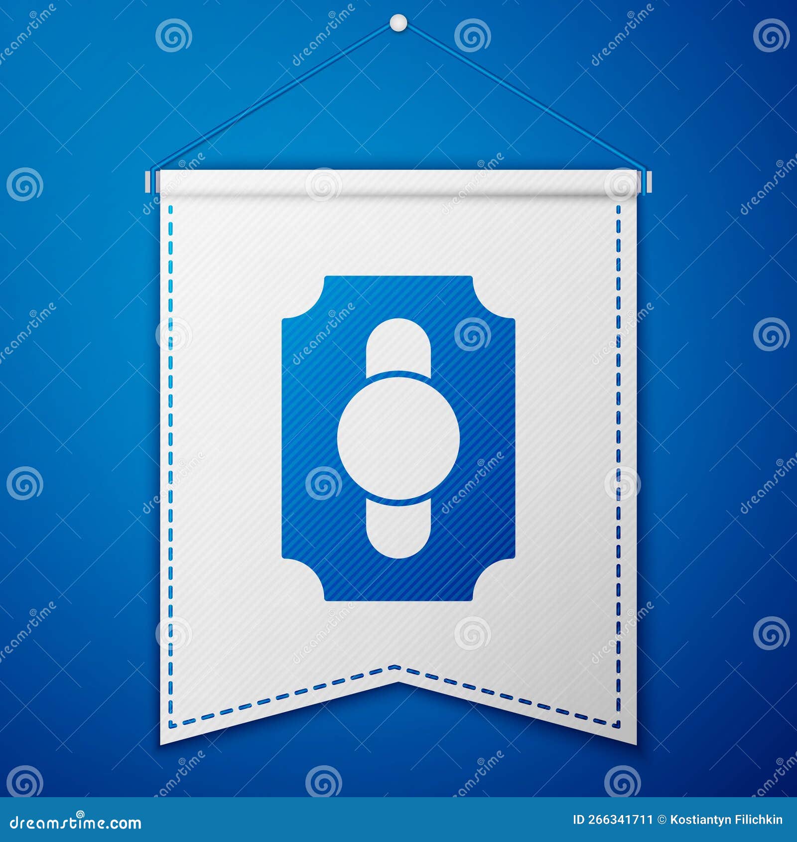 Blue Circus Ticket Icon Isolated on Blue Background. Amusement Park ...