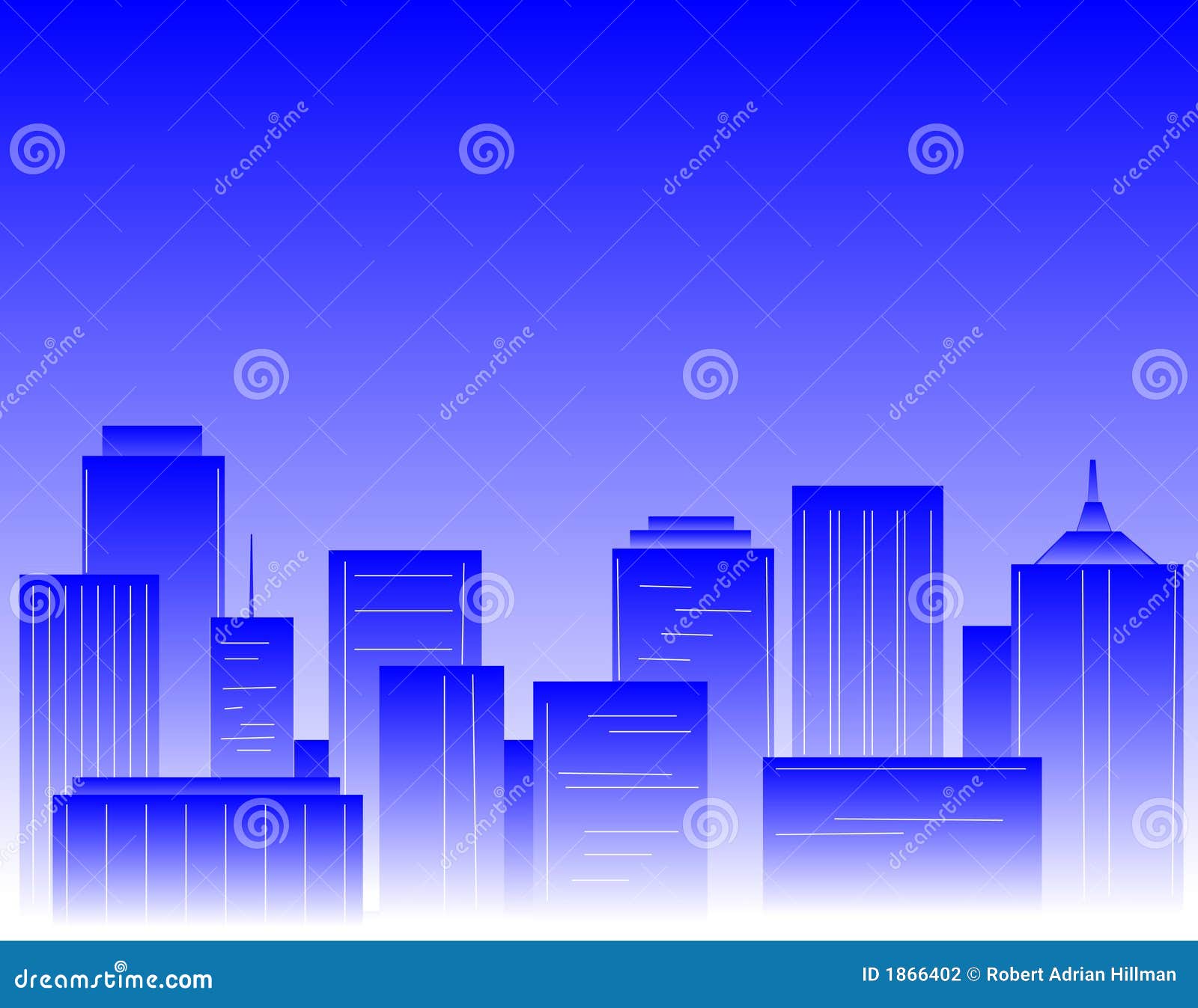 Blue city stock vector. Illustration of skyscraper, buildings - 1866402