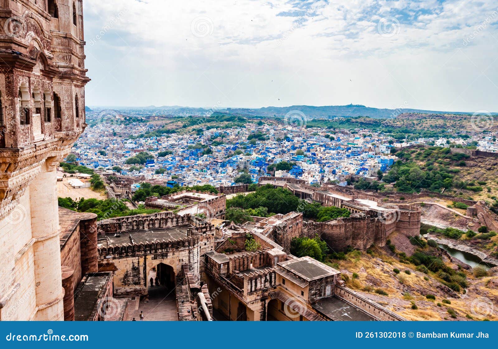 Blue City View from Fort with Flat Bright Sky at Morning Stock Photo ...