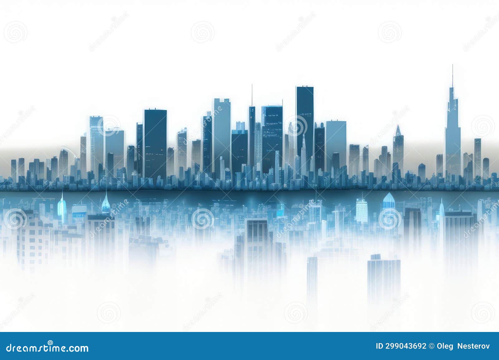 Blue Cityscape Concept of Megacities and Architecture. Generative AI ...