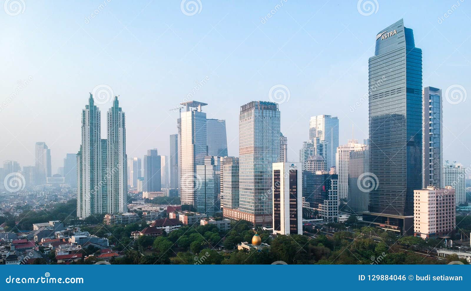 Blue Cityscape in Daylight from High Angle View Editorial Photo - Image ...