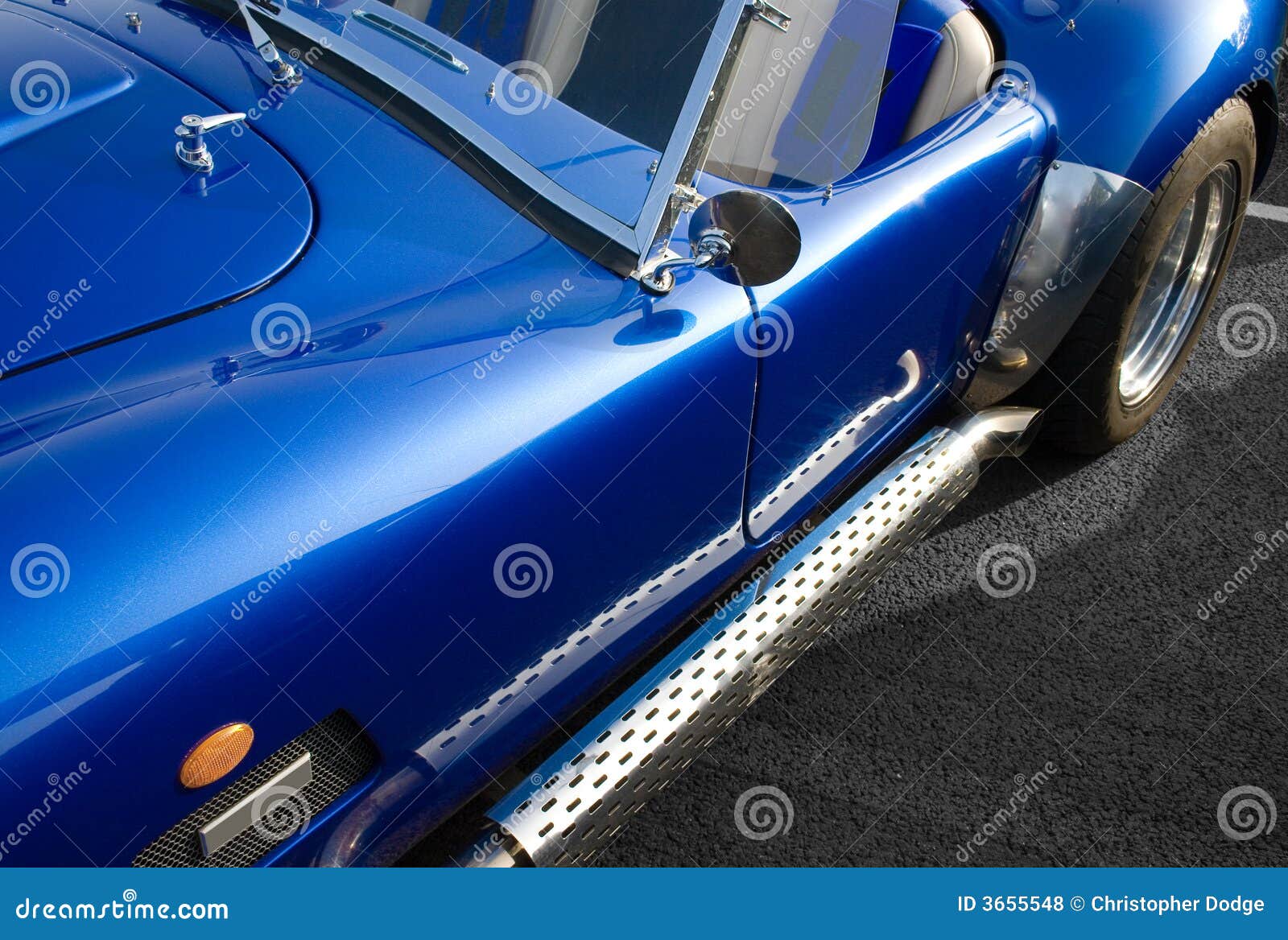 Blue Classic American Muscle Car Stock Photo - Image of reflection ...