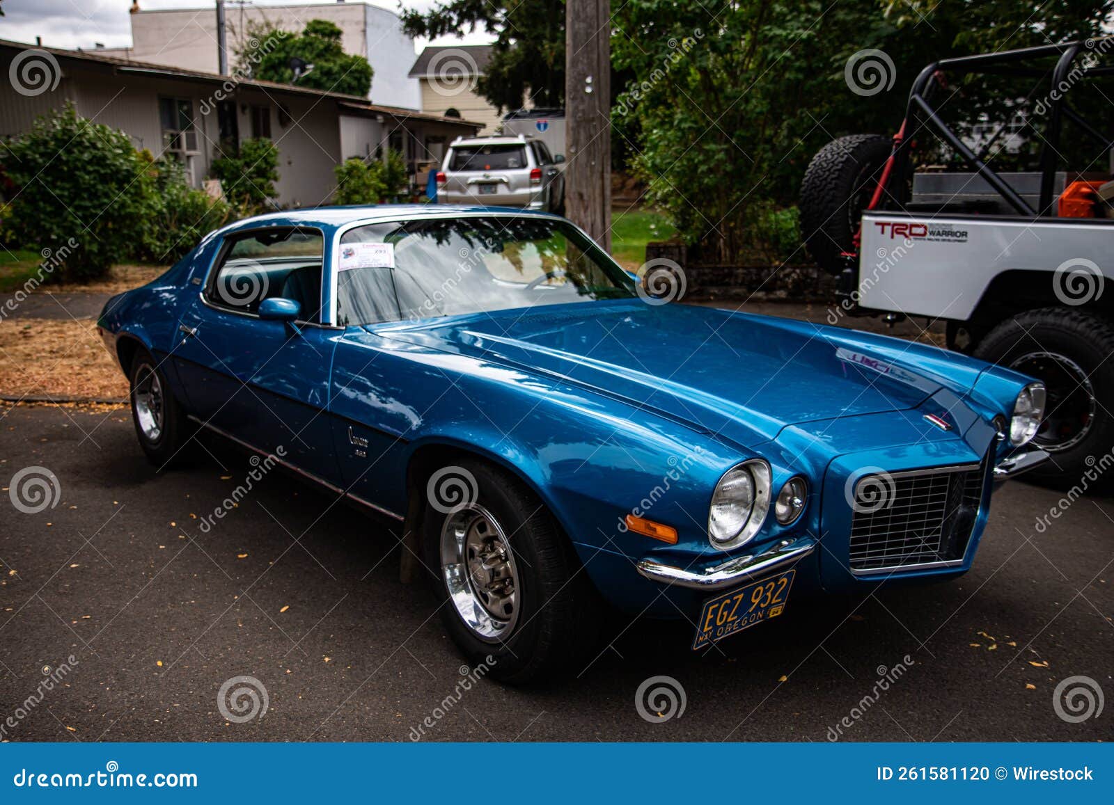 Blue Classic Chevrolet Camaro at the Car Show Editorial Image - Image ...
