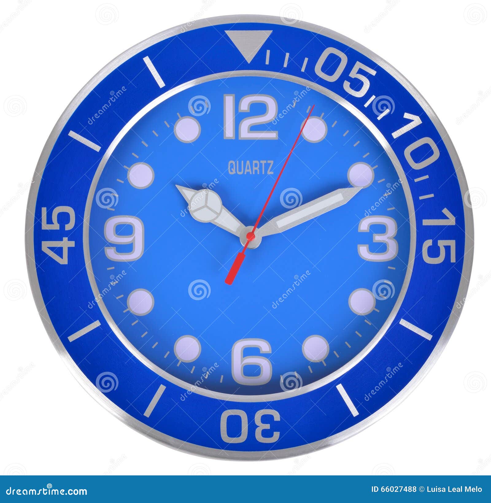Blue Classic Clock on a White Wall Stock Illustration - Illustration of ...