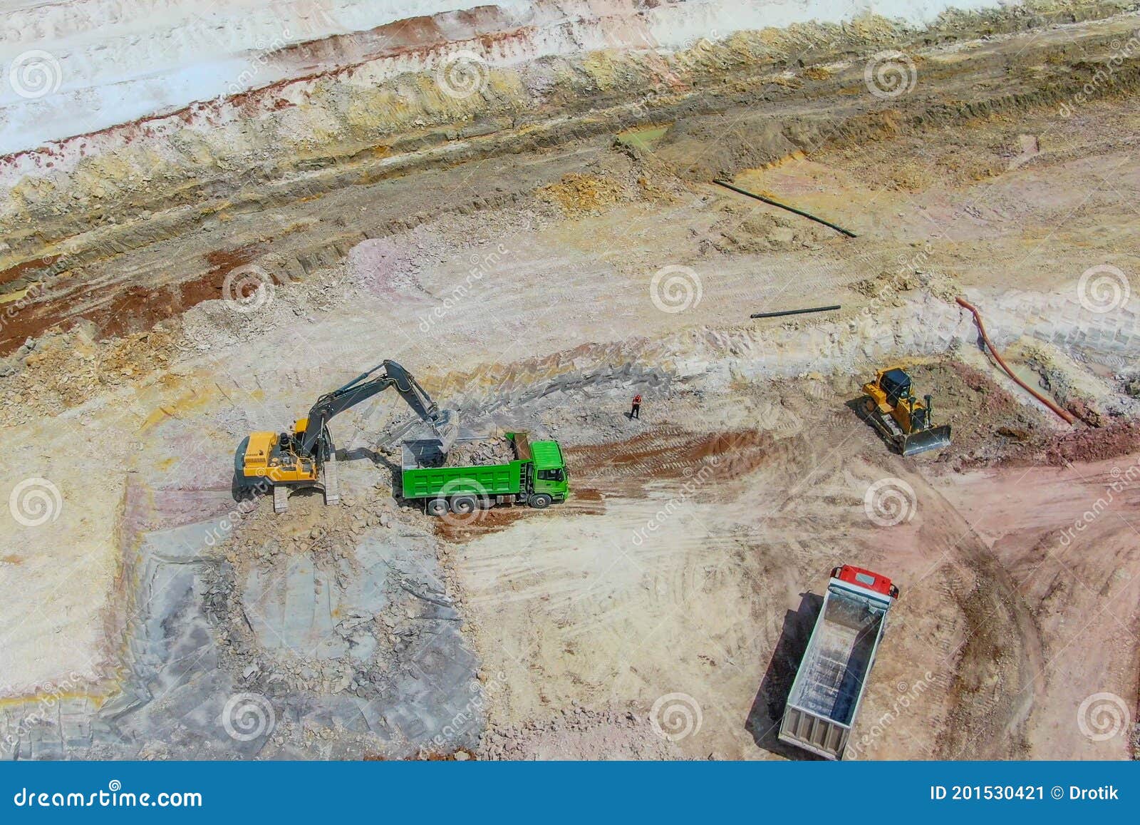 Blue Clay Mining Process in a Quarry Stock Image - Image of outdoor ...