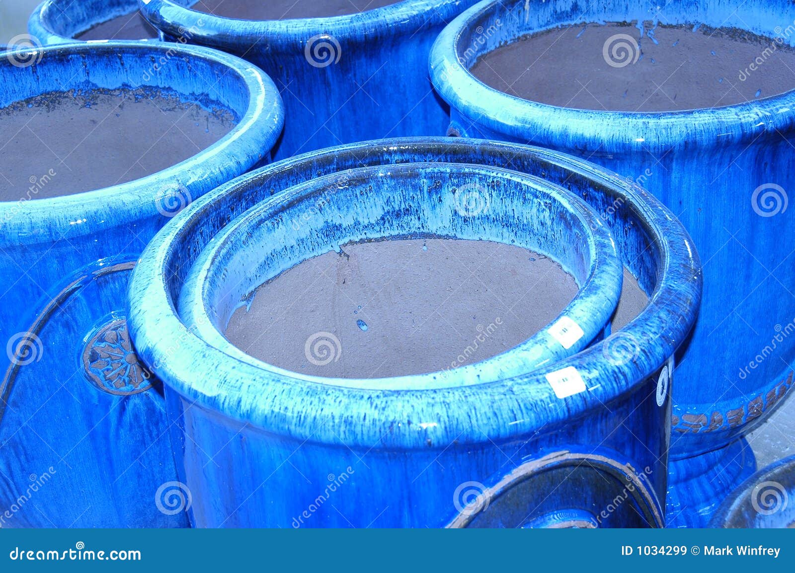 Blue Clay Pots stock image. Image of flowerpot, abstract - 1034299
