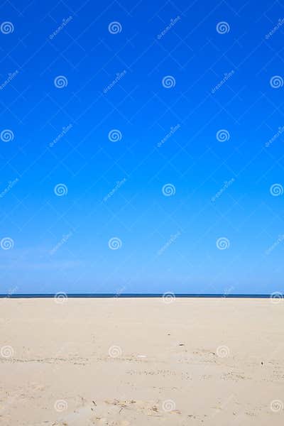A Blue Clear Sky with Beach and Ocean Stock Photo - Image of summer ...