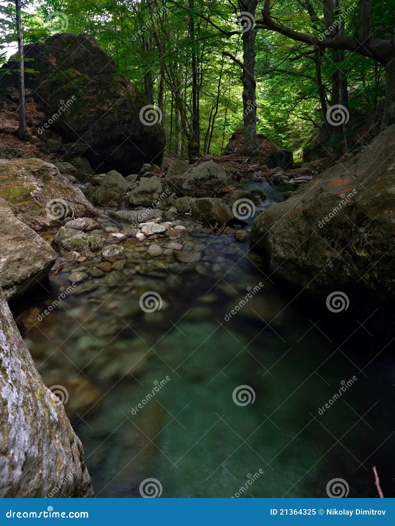 Blue Clear Water of Mountain Stream Stock Image - Image of spring ...