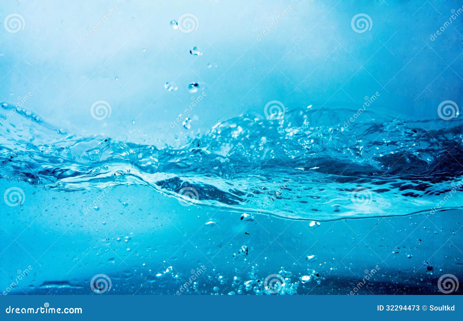 Blue clear water splash stock image. Image of blue, bubble - 32294473