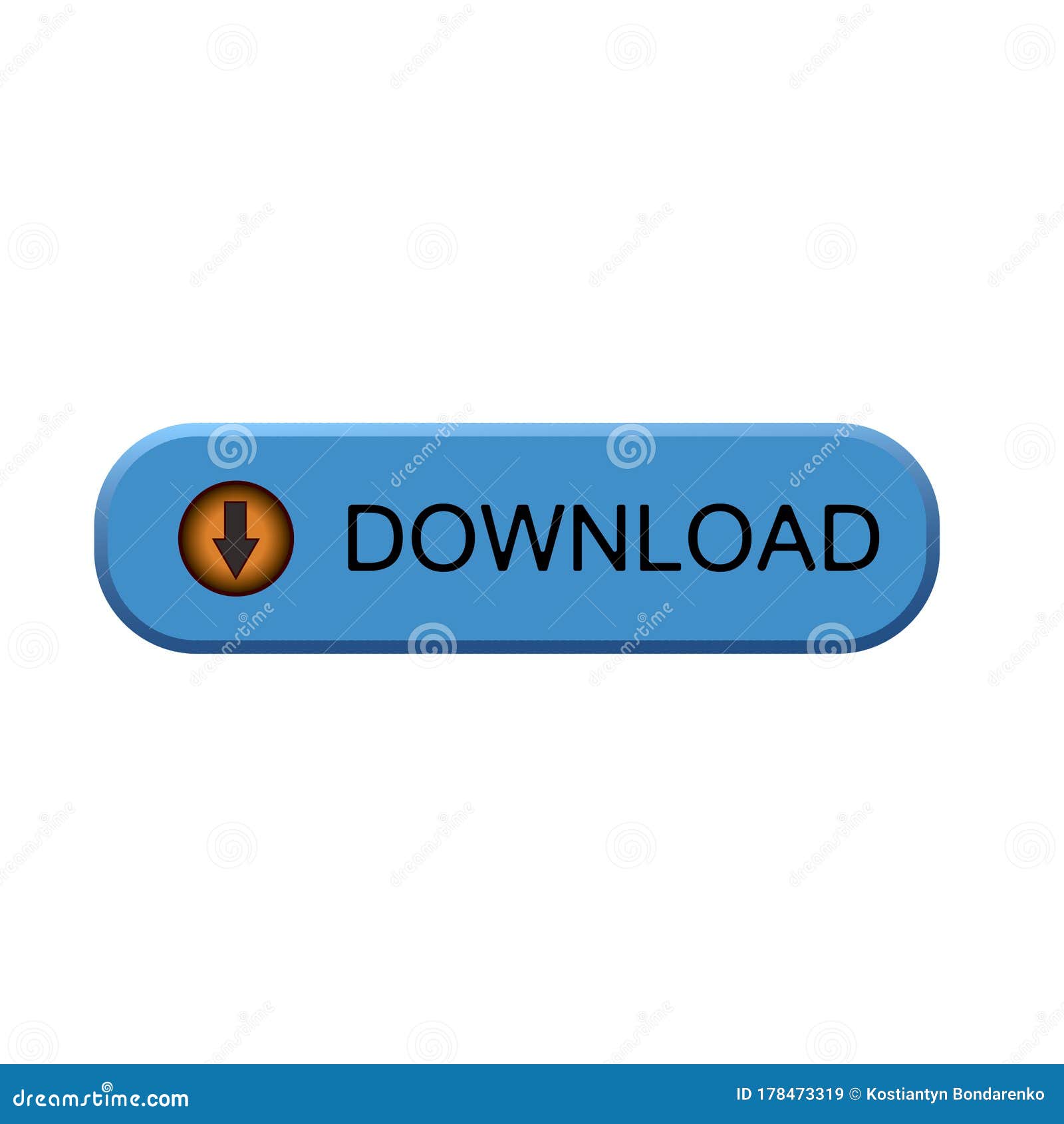 Blue Click Button Download Website. Download Content Stock Illustration ...