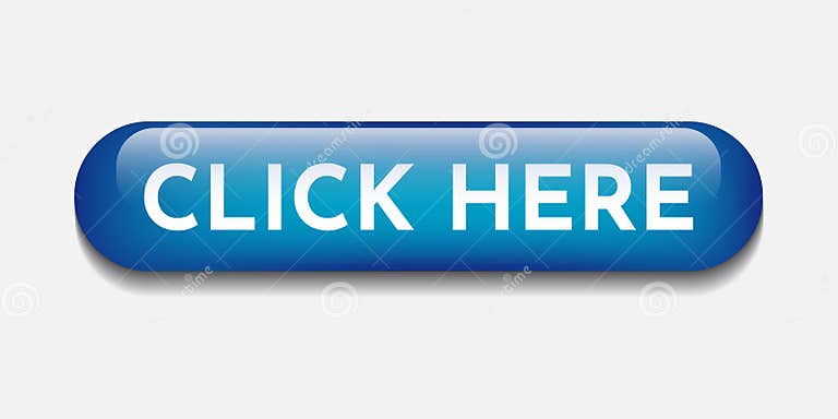 Blue Click Here Button. Click Here Blue Square 3d Realistic Vector Eps ...