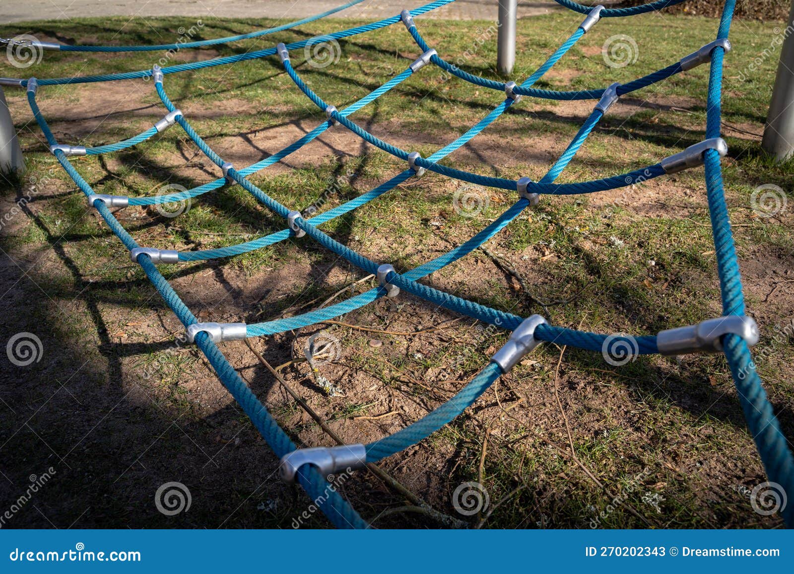 Blue Climbing Net in the Playground Stock Image - Image of equipment ...