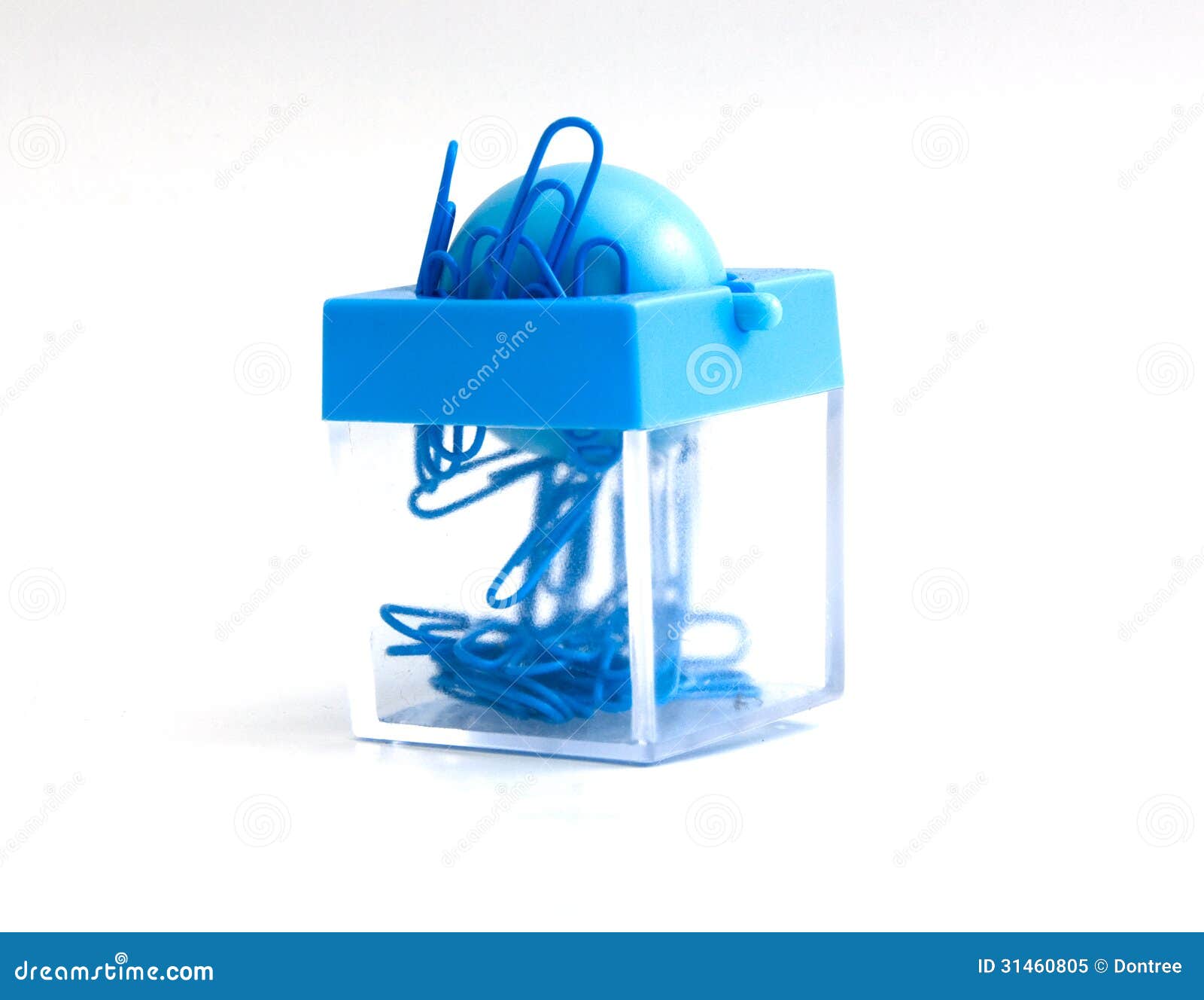 Blue clip in box stock image. Image of fastener, colour - 31460805