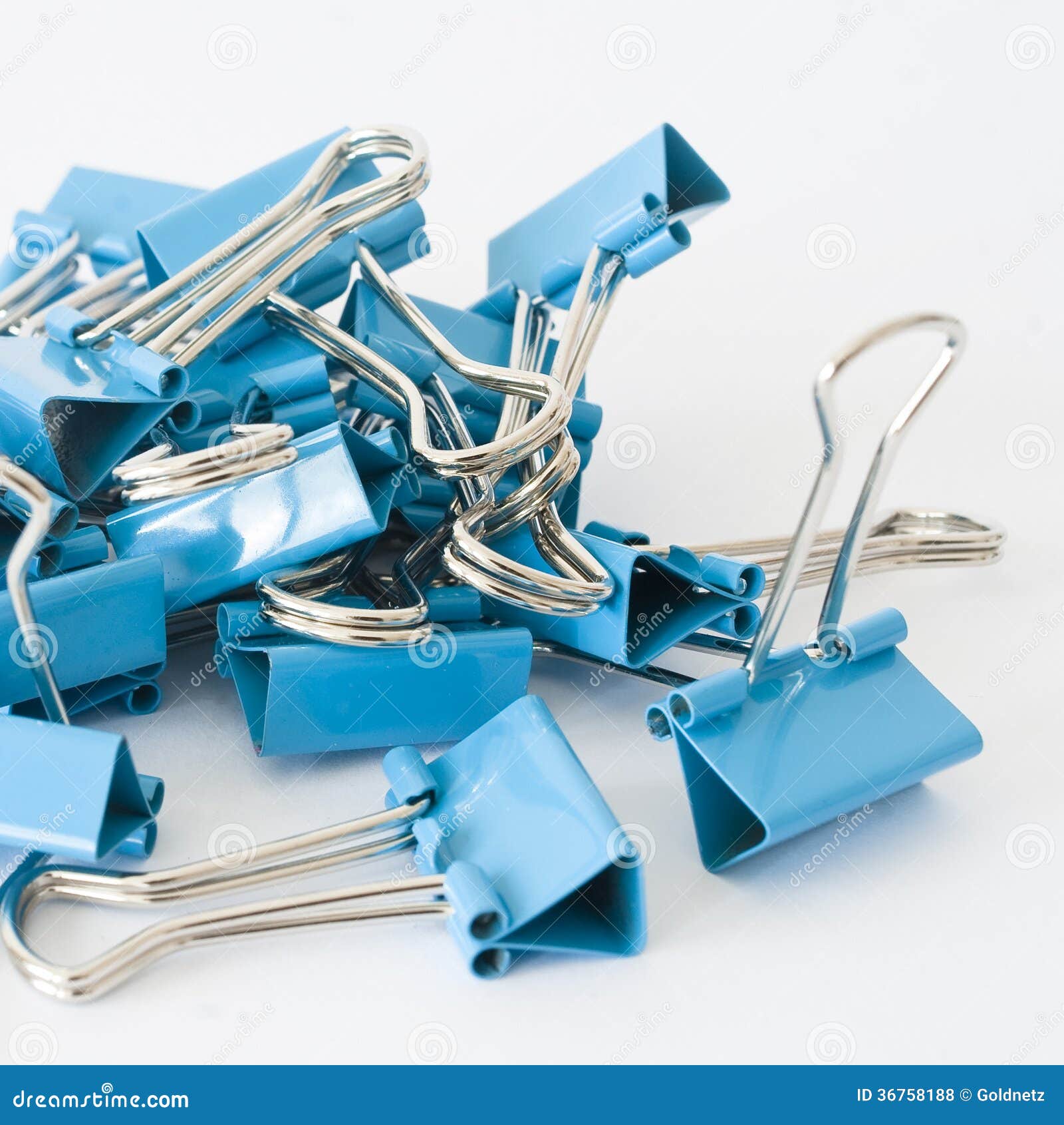 Blue clips stock photo. Image of chrome, document, clip - 36758188