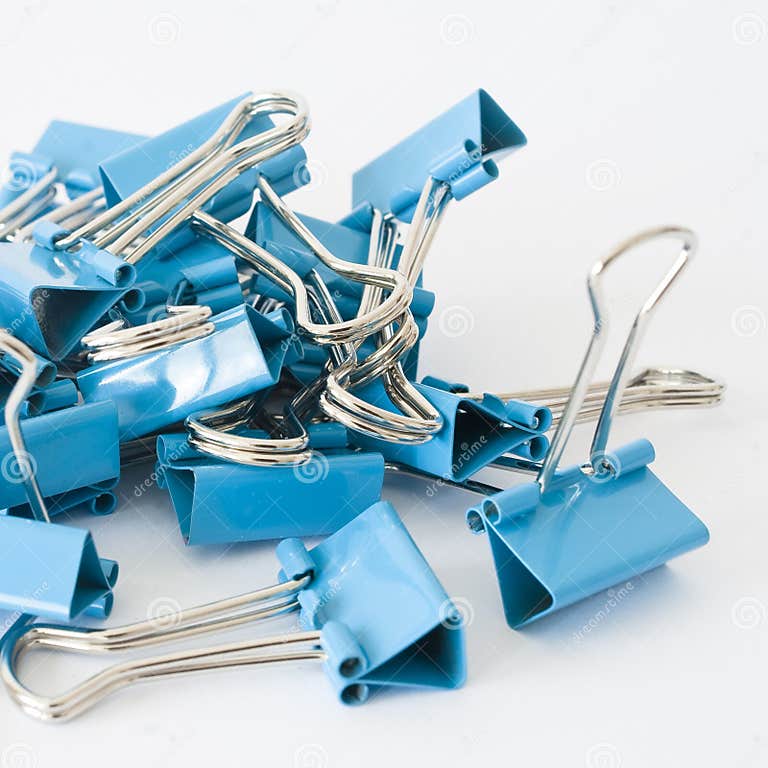 Blue clips stock photo. Image of chrome, document, clip - 36758188
