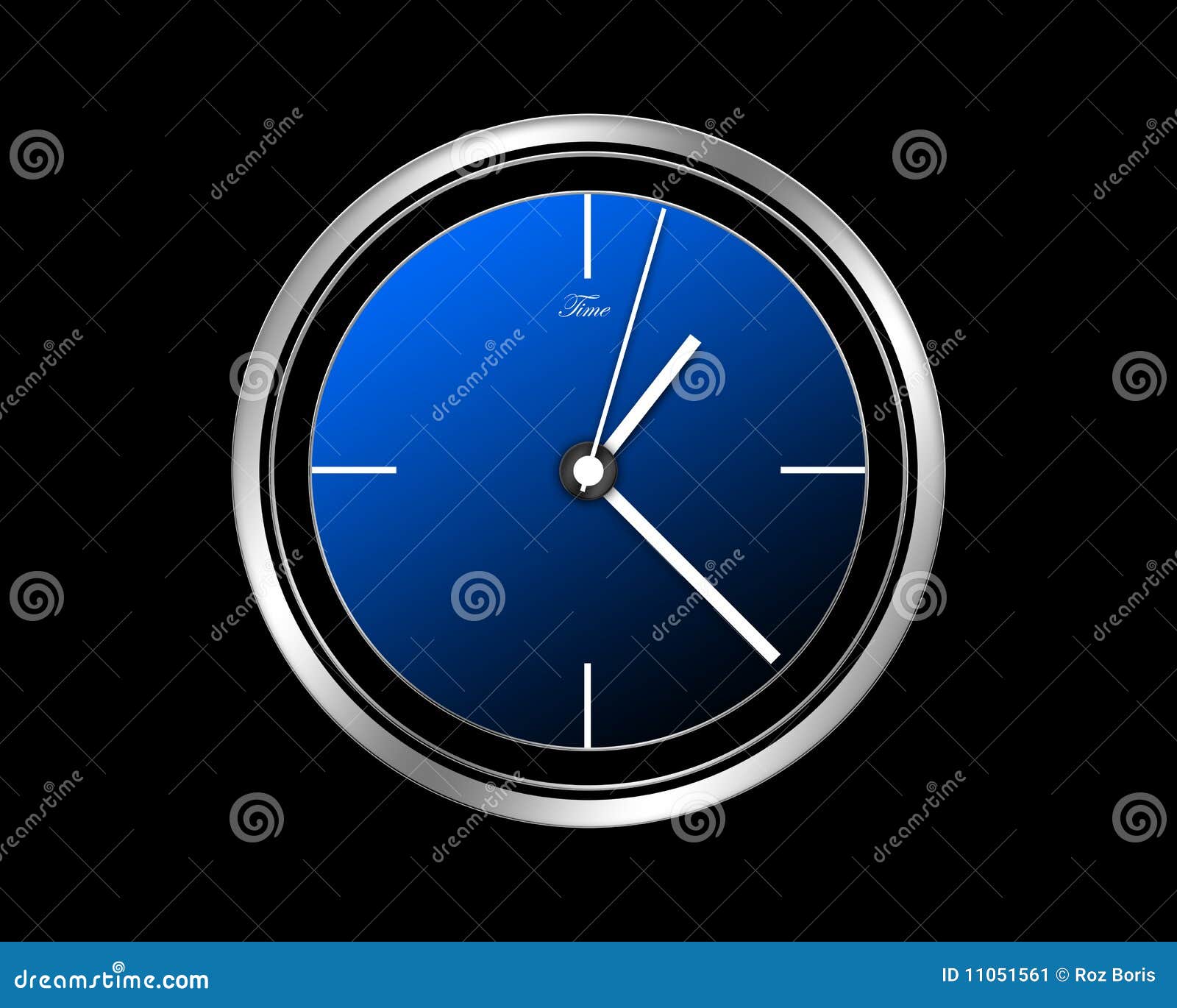 Blue clock stock illustration. Illustration of alarm - 11051561
