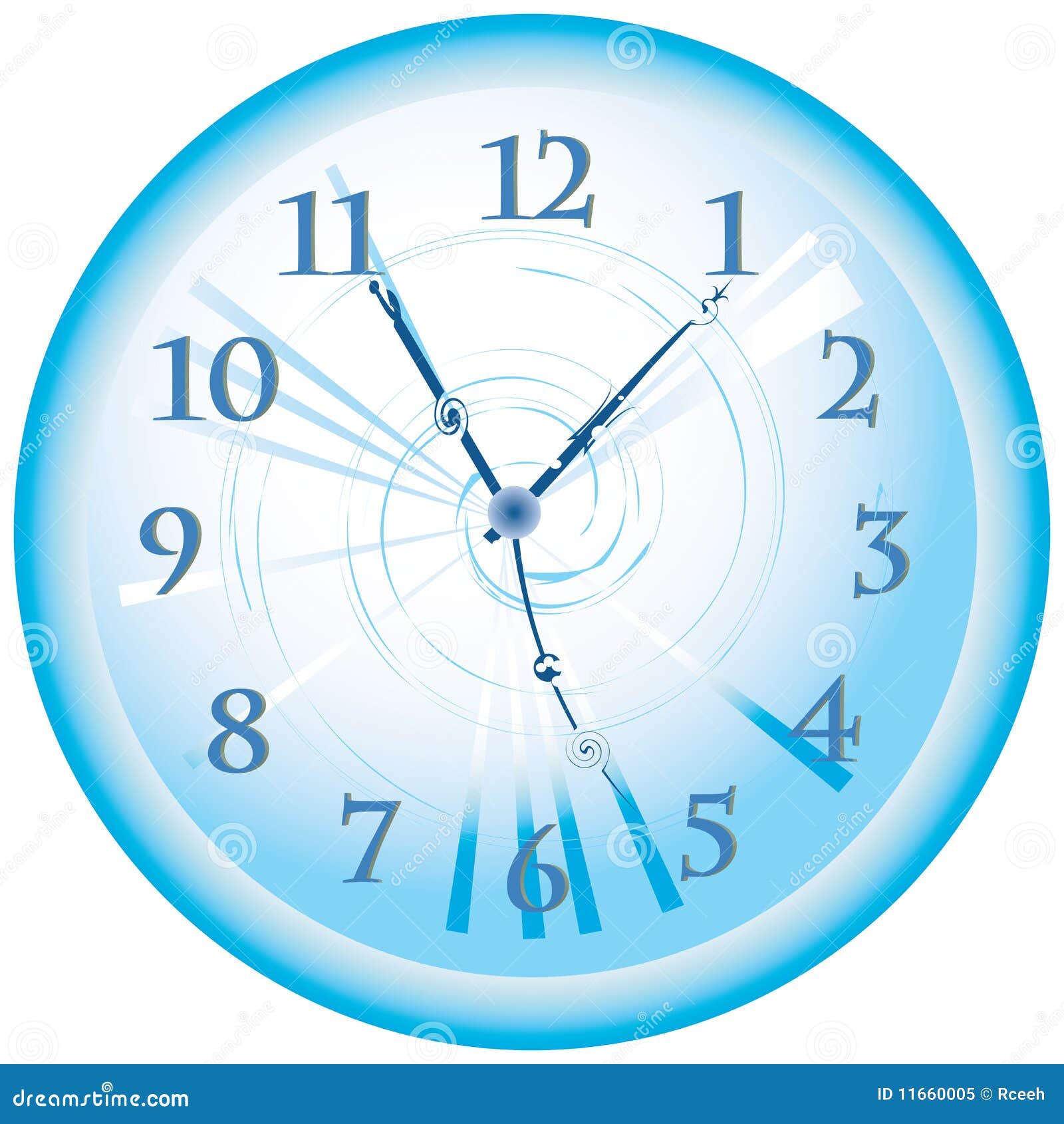 Blue clock stock vector. Illustration of gray, contact - 11660005