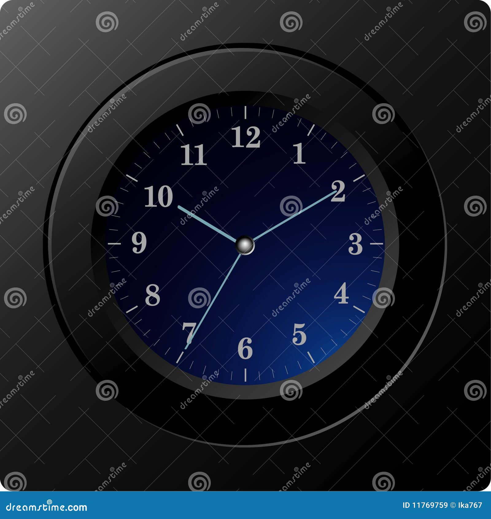 Blue clock stock vector. Illustration of pointer, graphic - 11769759