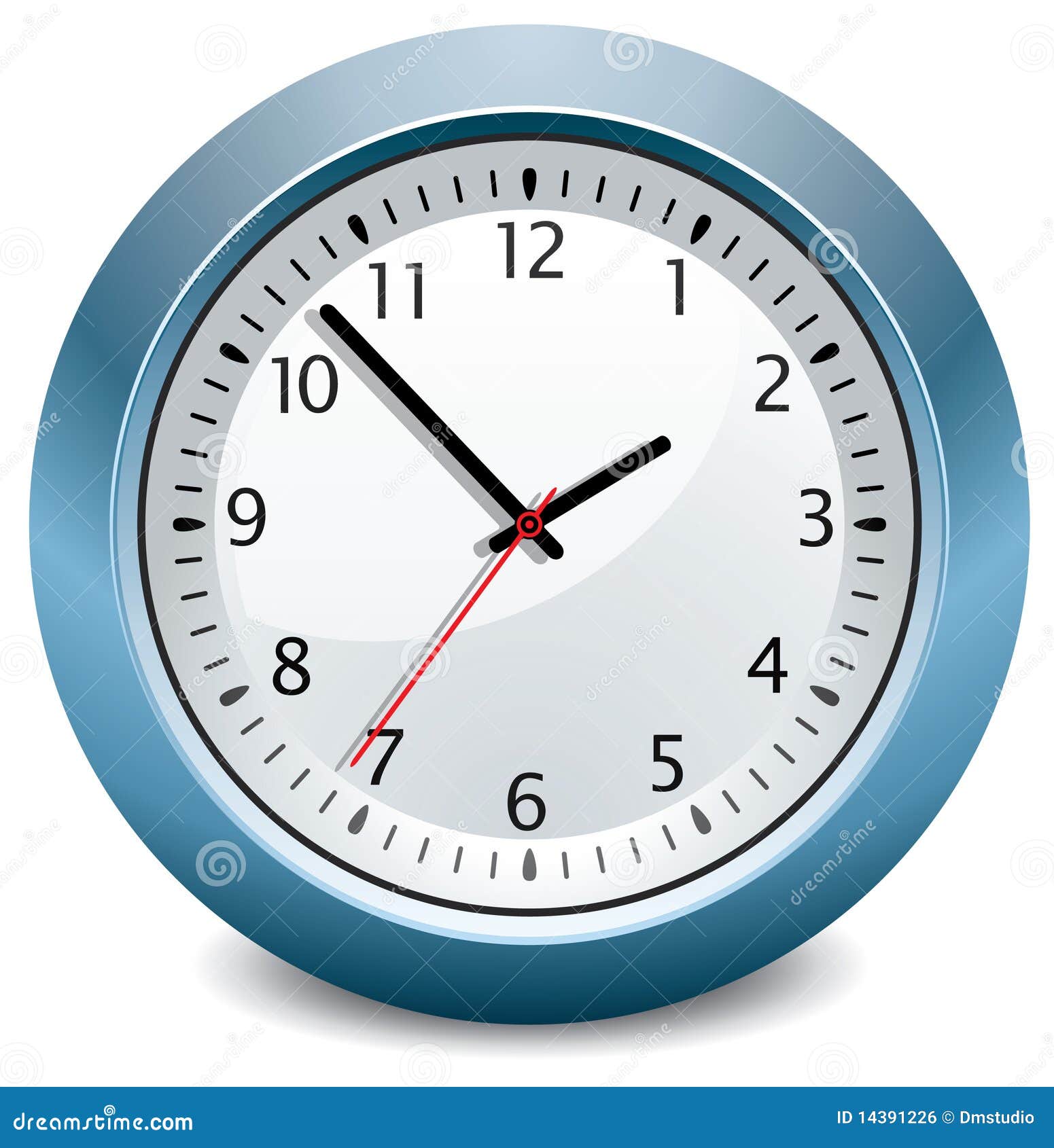 Blue clock stock vector. Illustration of stick, minute - 14391226