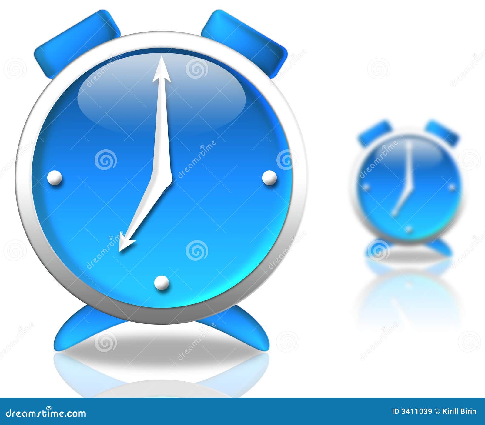 Blue clock stock illustration. Illustration of face, bell - 3411039