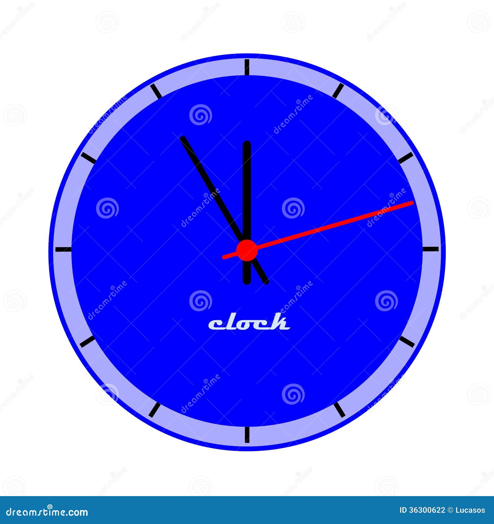 Blue clock face. stock vector. Illustration of black - 36300622