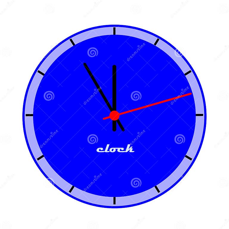 Blue clock face. stock vector. Illustration of black - 36300622
