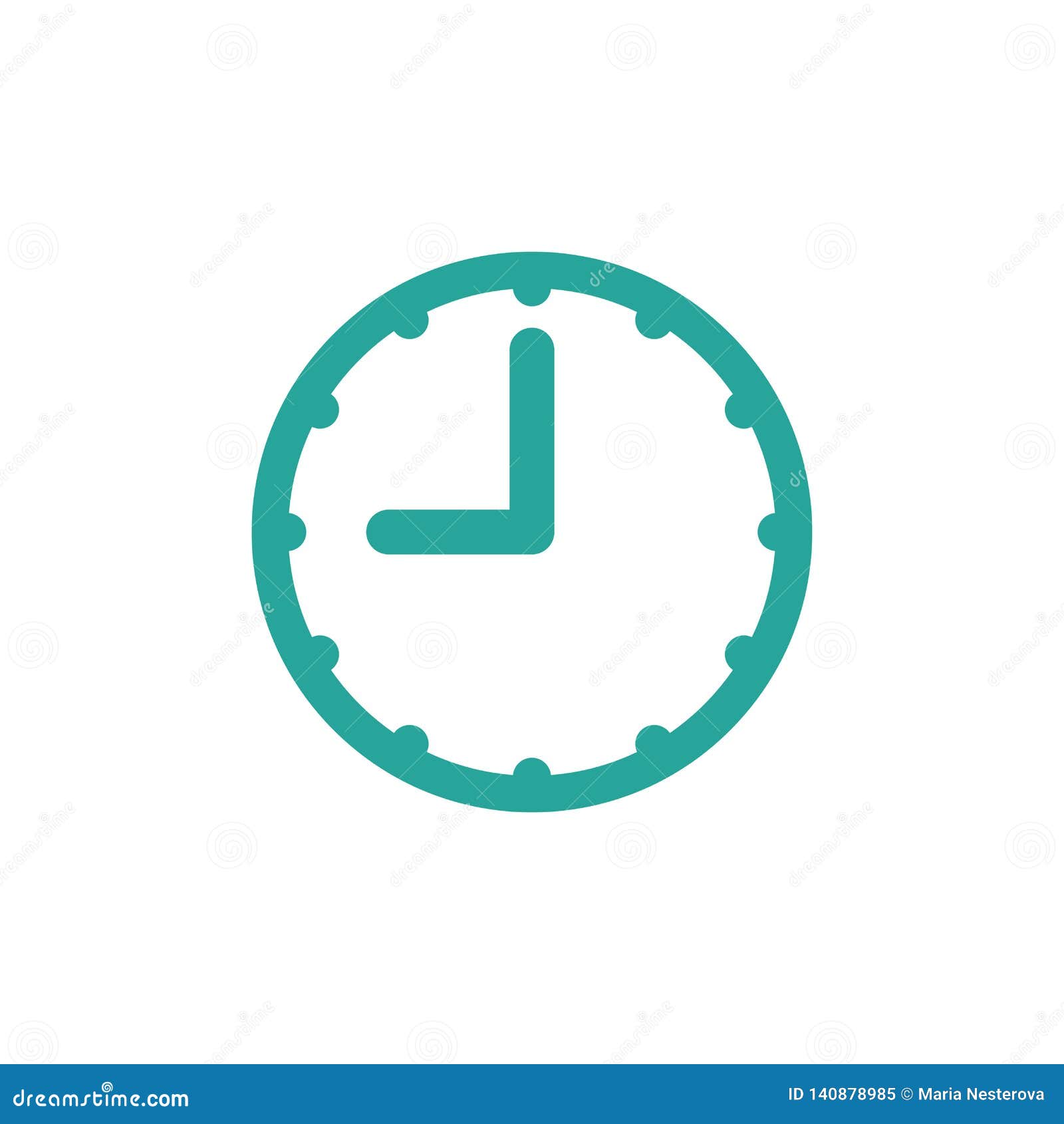 Blue Clock. Flat Icon Isolated on White Stock Illustration ...