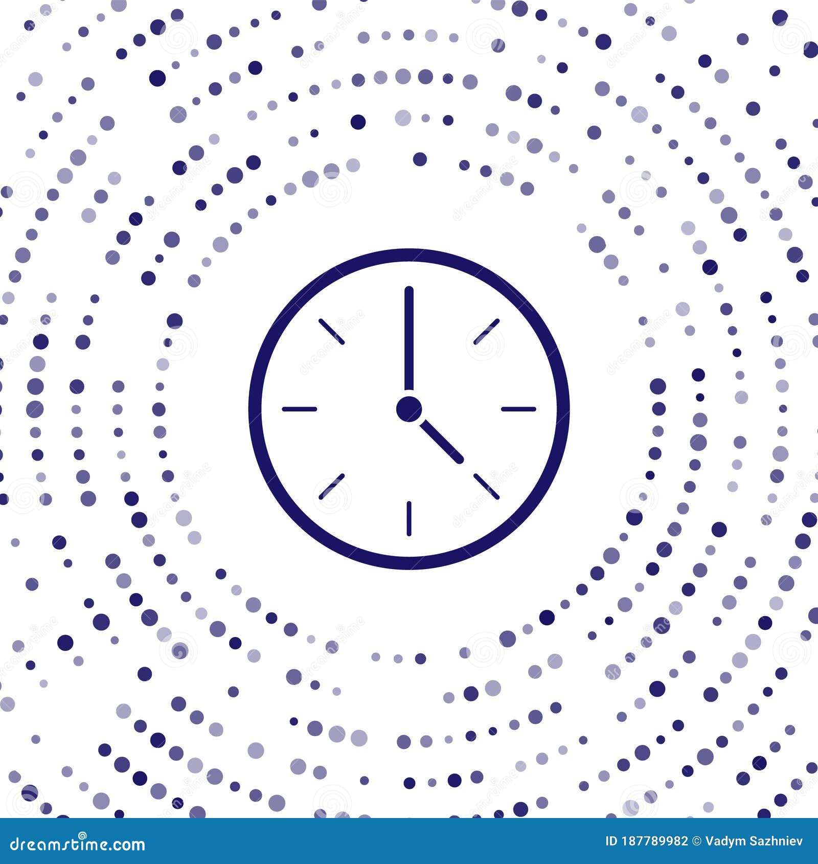 Blue Clock Icon Isolated on White Background. Time Symbol. Abstract ...