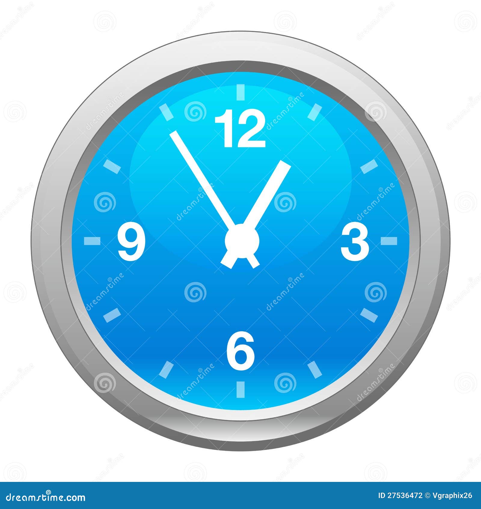 Blue Clock, vector stock vector. Illustration of hour - 27536472
