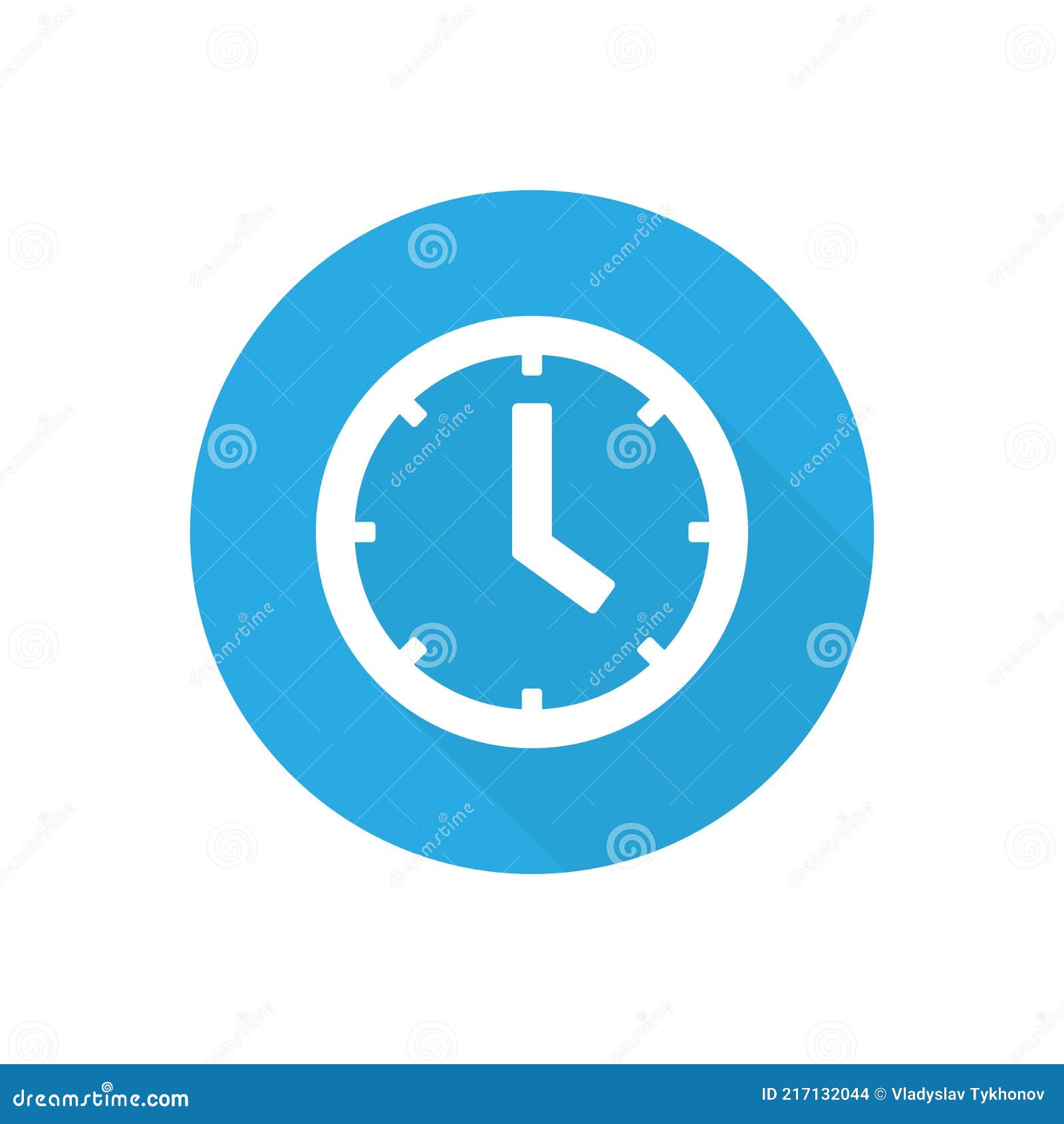 Blue Clock Vector Icon. Time or Watch Symbol in Flat Style Isolated ...