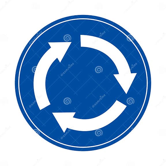 Blue Clockwise Road Traffic Sign Stock Illustration - Illustration of ...