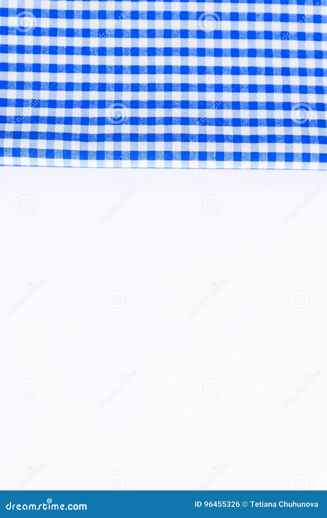 Blue Cloth, a Kitchen Towel with a Checkered Pattern, on a White Stock ...