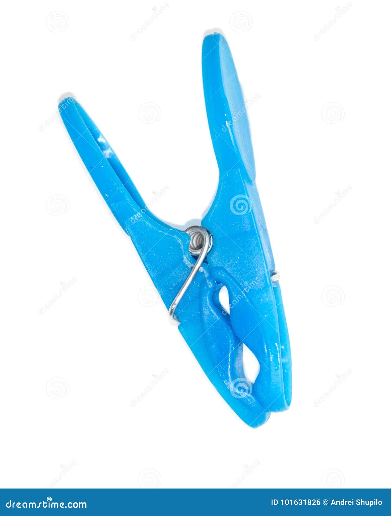 Blue Clothespin on a White Background Stock Photo - Image of domestic ...