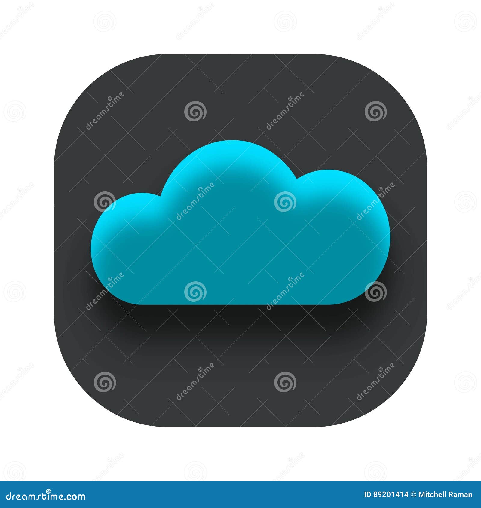 Blue Cloud App Icon stock vector. Illustration of computer - 89201414