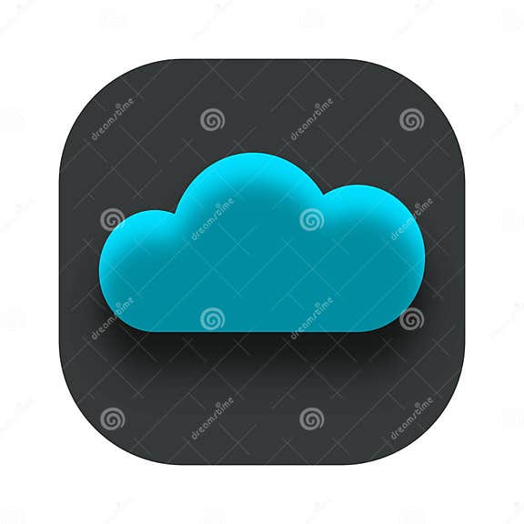 Blue Cloud App Icon stock vector. Illustration of computer - 89201414